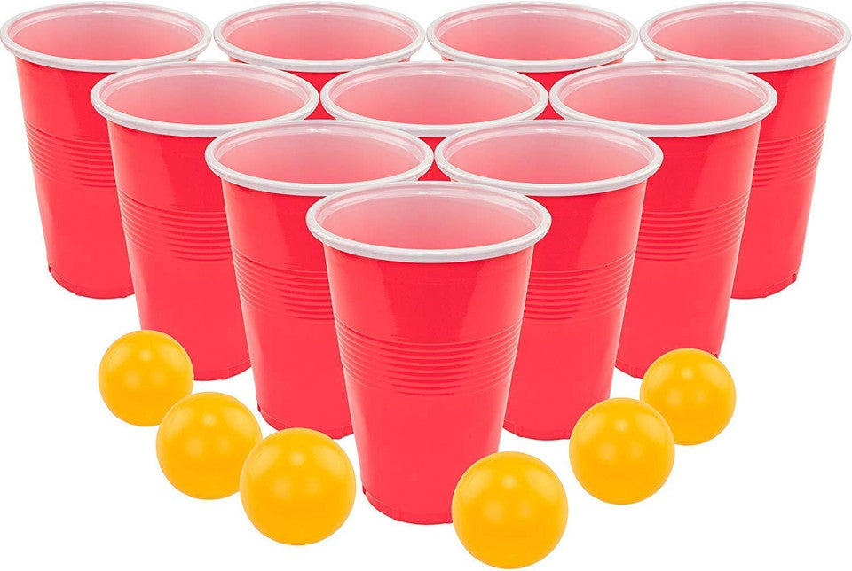 Plastic Party Picnic Cup - Ping Pong Game with 18 Cups with Balls