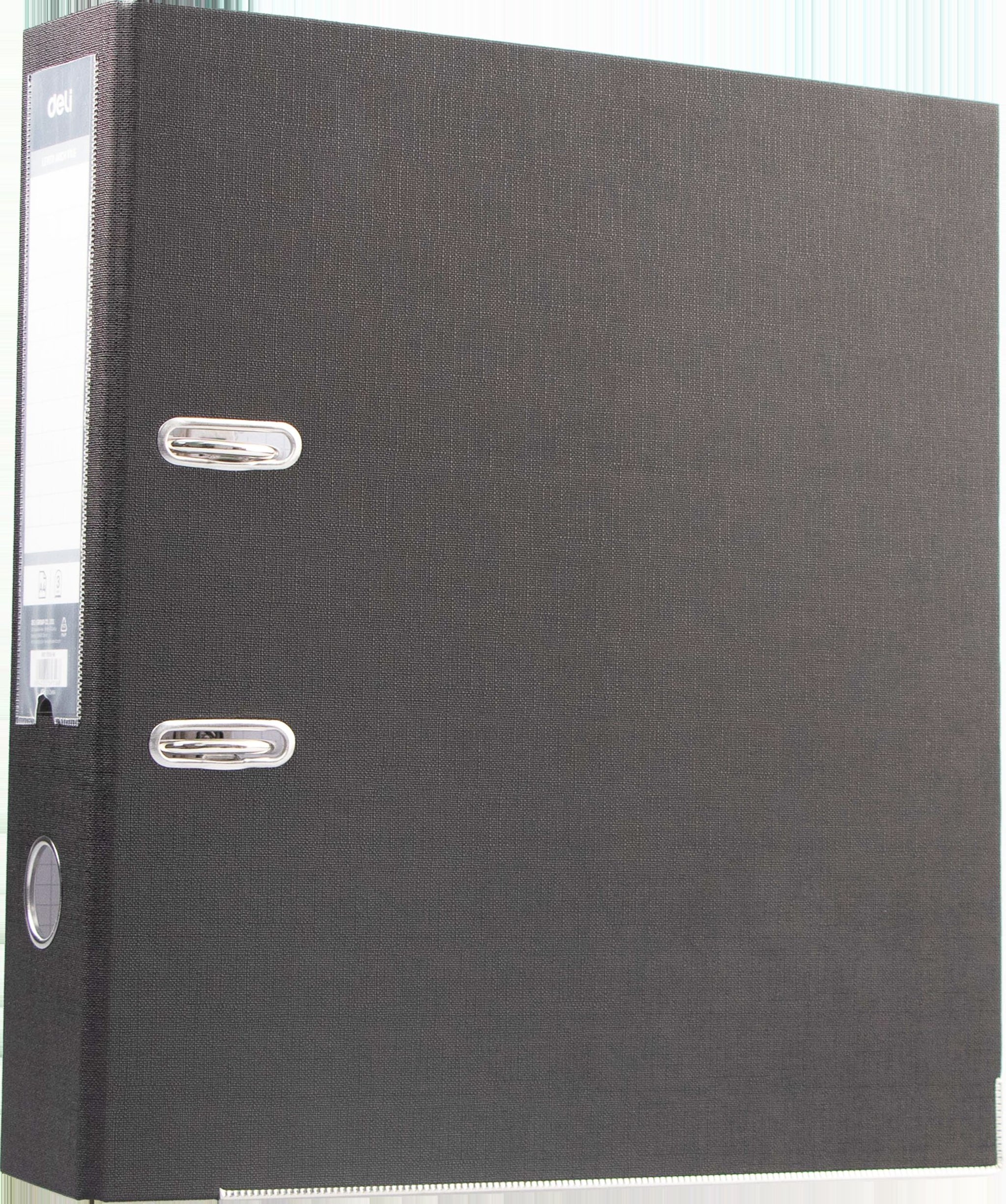 Deli Arch Lever File A4 76mm Half Coated Rado Look Black