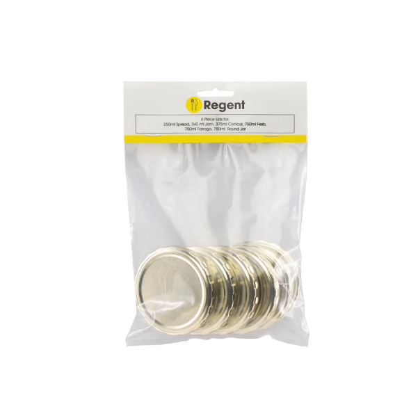 Regent Storage Jar Lids Gold 70mm 6pack 21572
