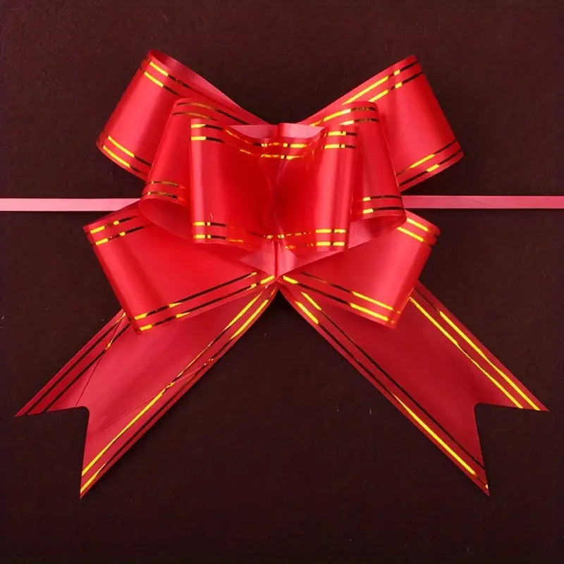 Cloth Pull Bow Ribbon Gold 46cm 10pack