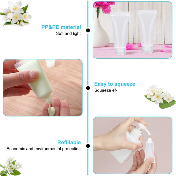 Cosmetic Refillable Cream Tube Matte Frosted White