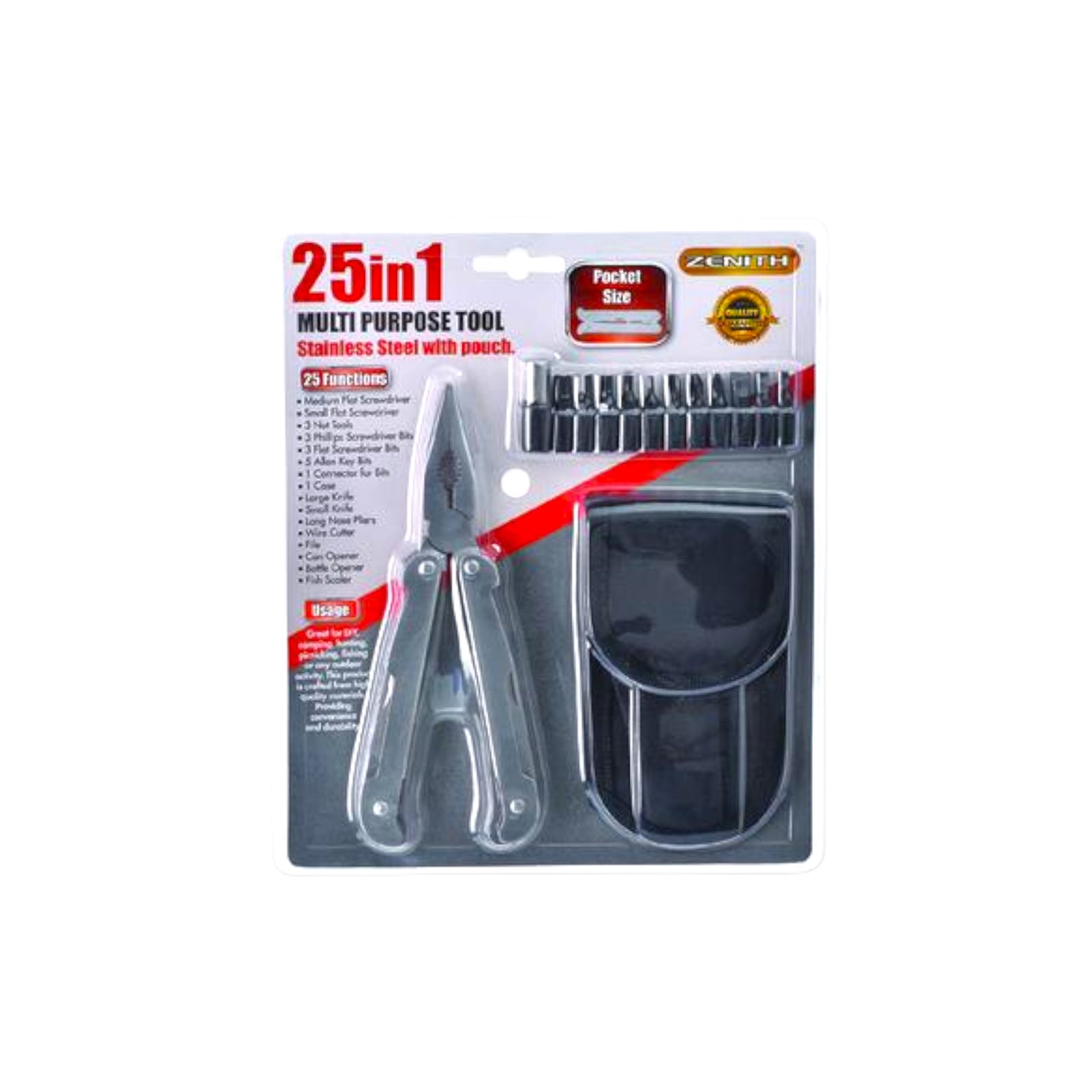 Plastic Tool 25 in 1 Stainless Steel Bits with Pounch