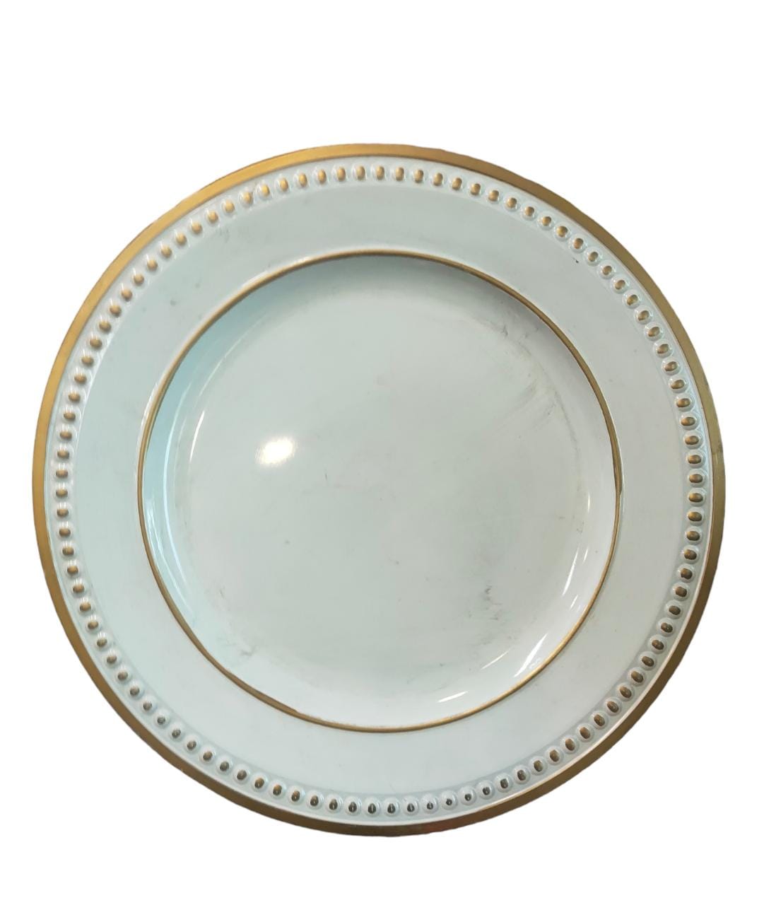 Underplate White Studded Edge 33cm Ap128