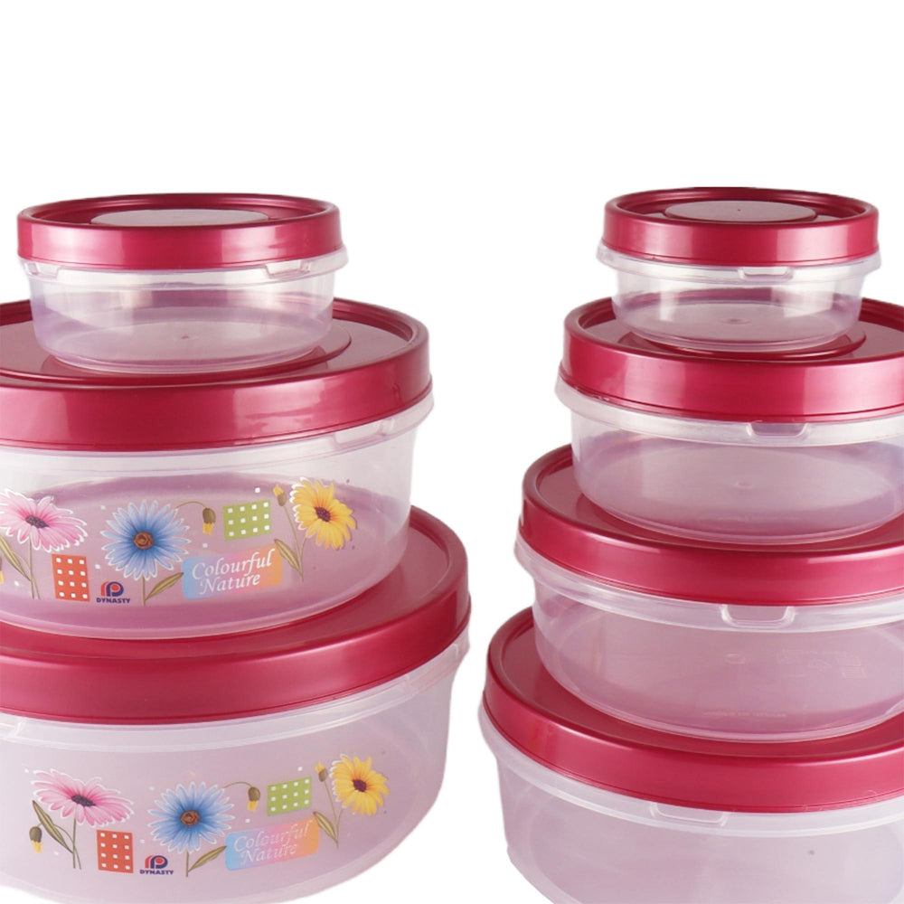 Plastic Container Floral Prince 7Pcs 7580
