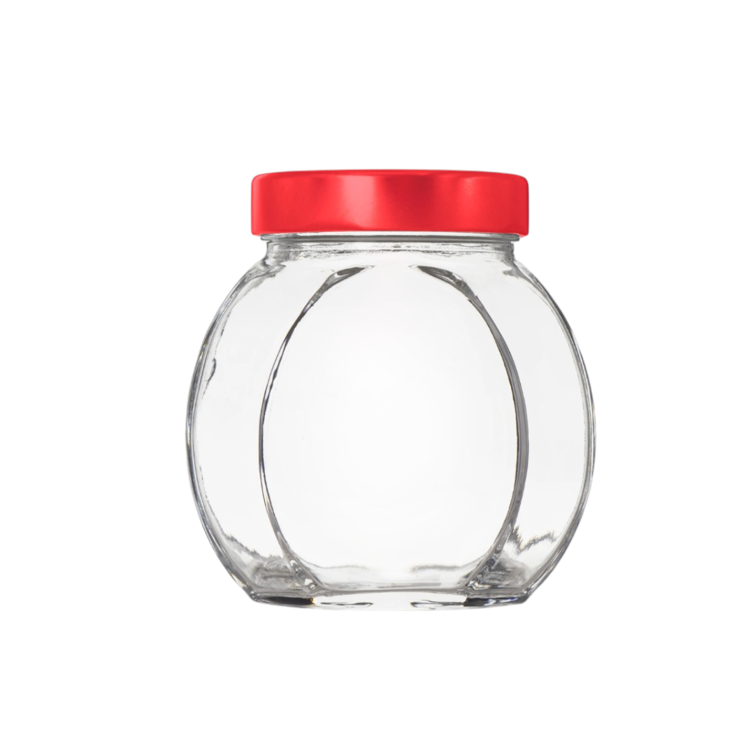 Regent Glass Faceted Jar 380ml with Lid 10079