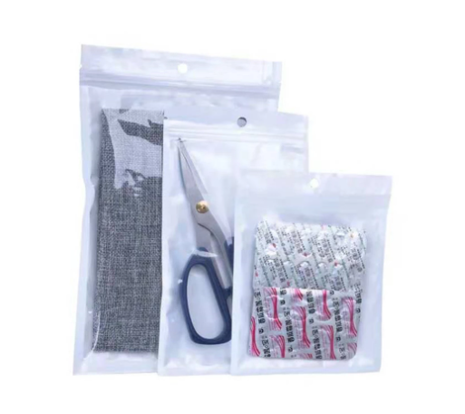 Plastic Zip Lock Bag White / Clear 150g with Hang Hole Resealable 9x12