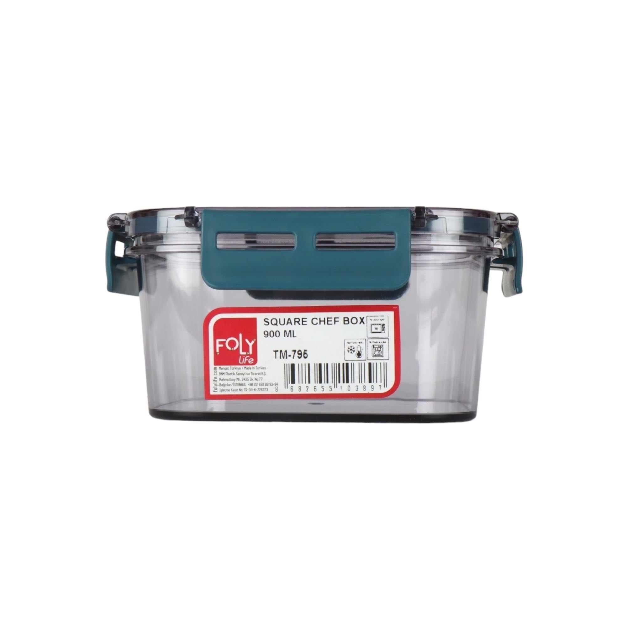 Titiz Plastic Square Chef Box 900ml Clip Lock TM-795