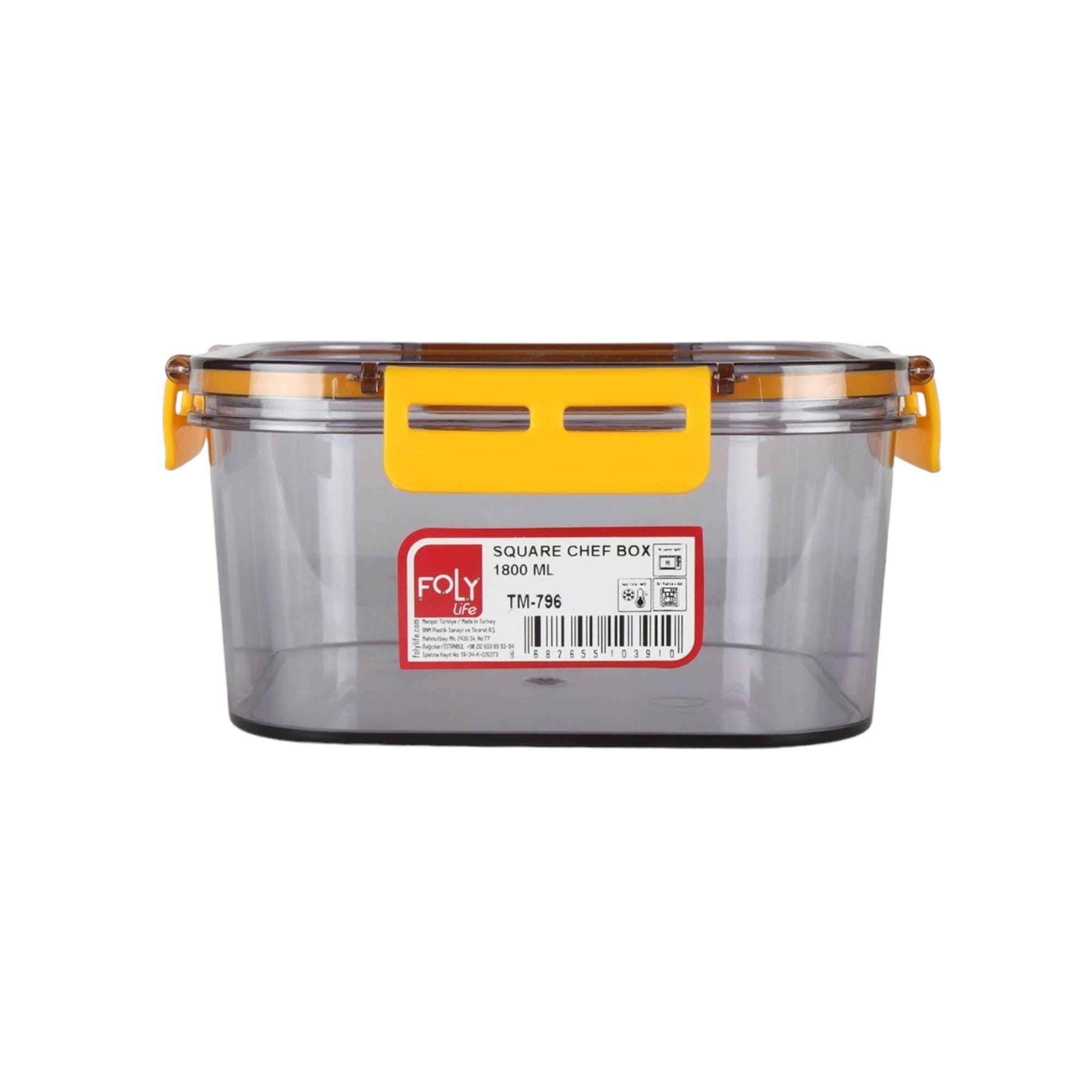 Titiz Plastic Square Chef Box 1800ml Clip Lock TM-796