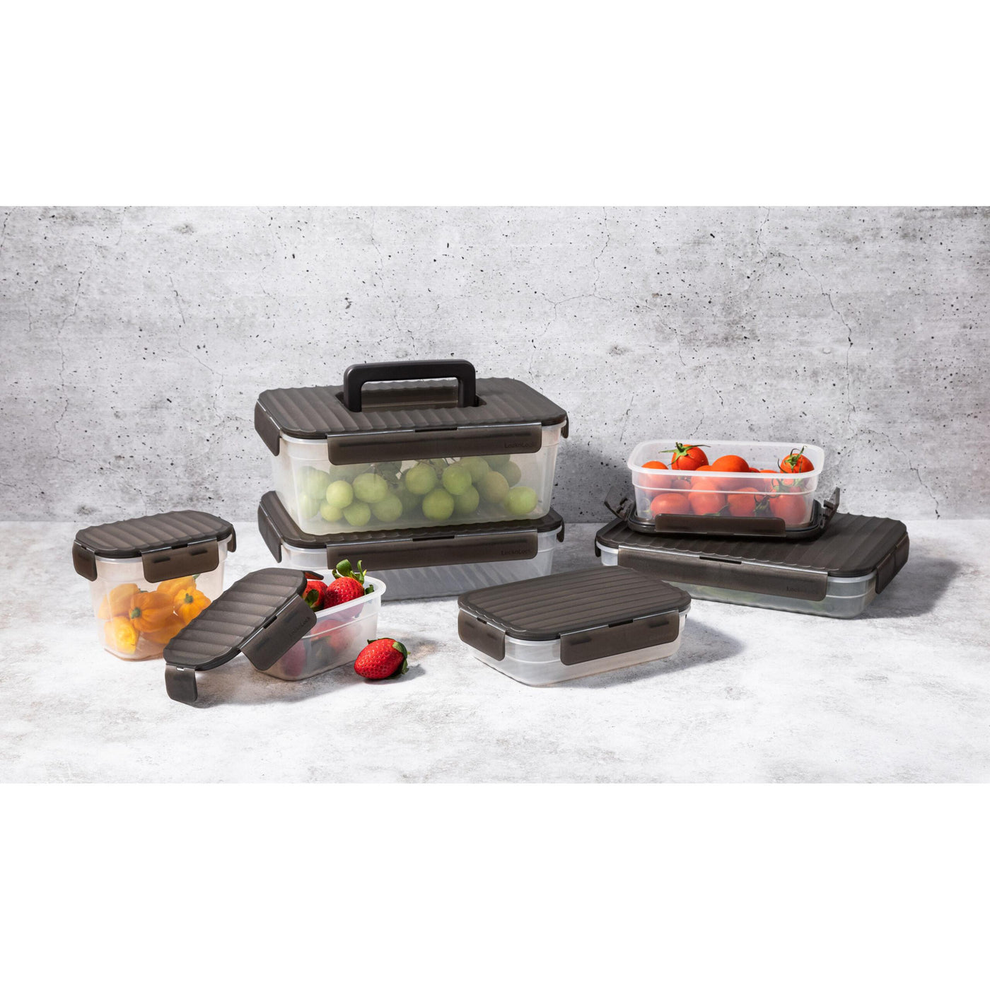 3.5L LocknLock Wave Container with Handle Grey LWC208HG