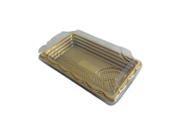 Disposable Plastic Cake Box Gold rectangle XPP608