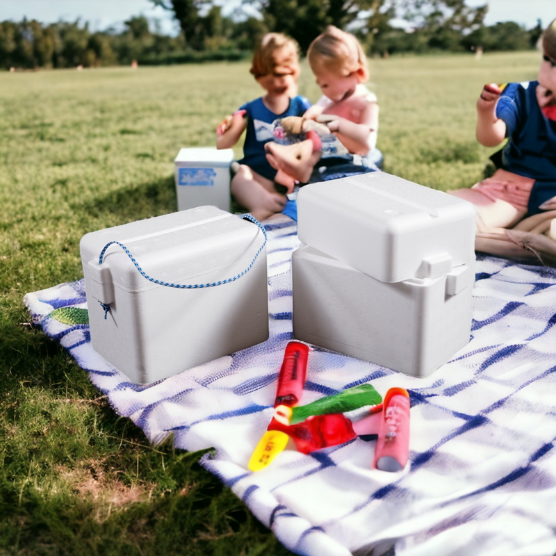 Polystyrene 6L Cooler Box Deep with Rope Thermal Storage Box - Fits 6p