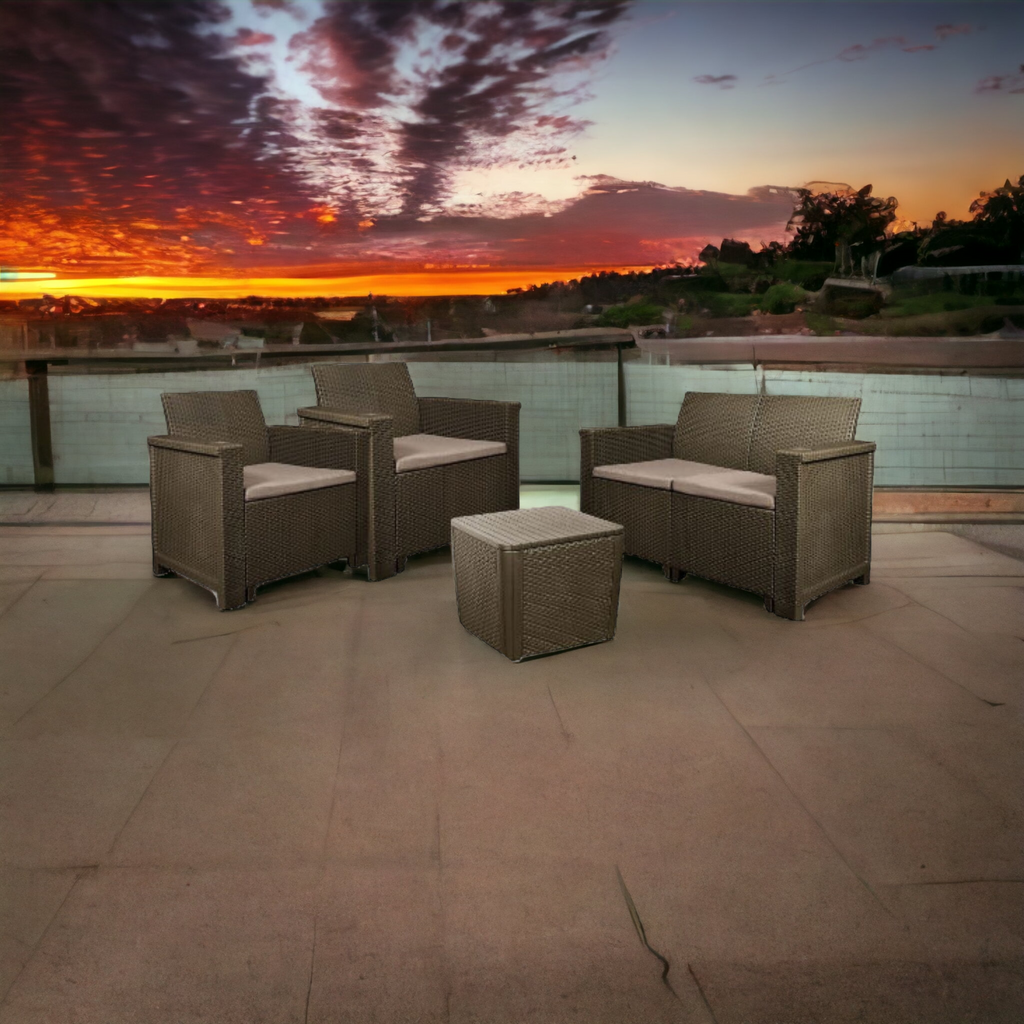 Contour Outdoor Jabulani 4 Piece Rattan Patio Furniture Set