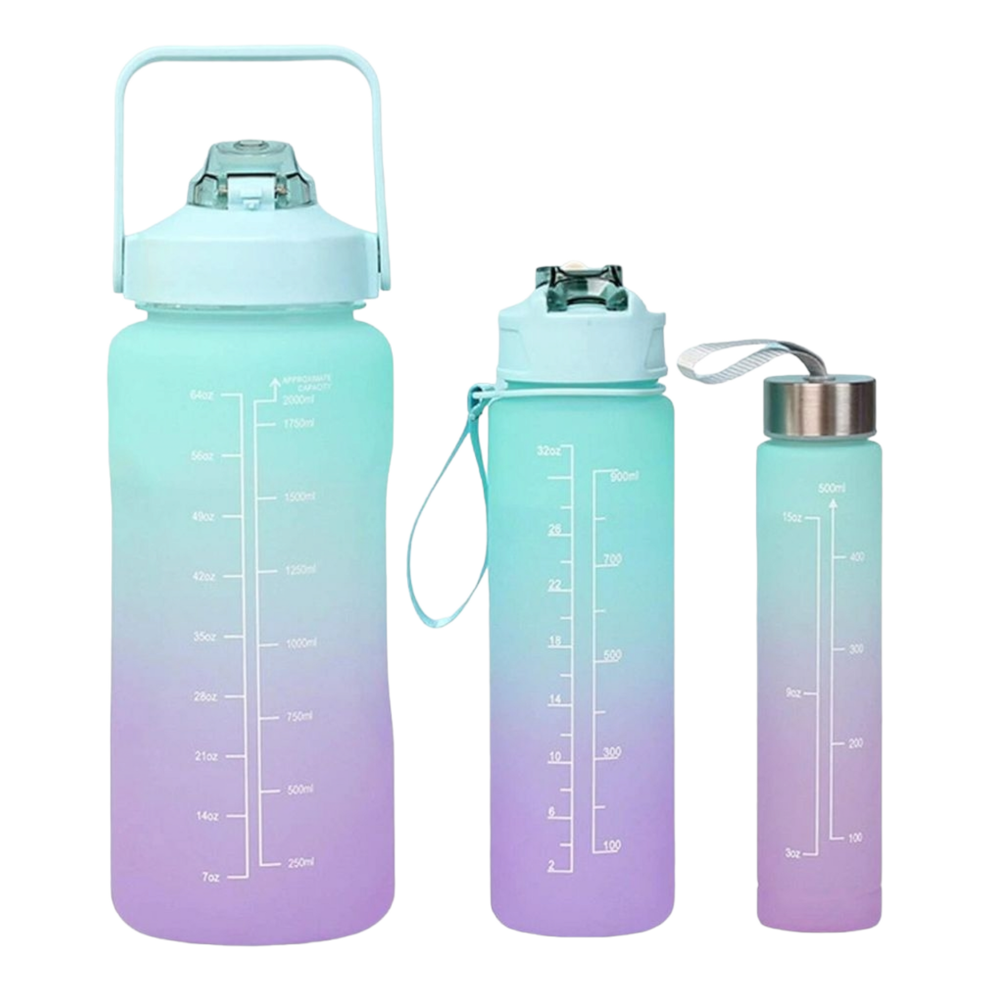 Motivational Sports Water Bottle 3-Piece Set