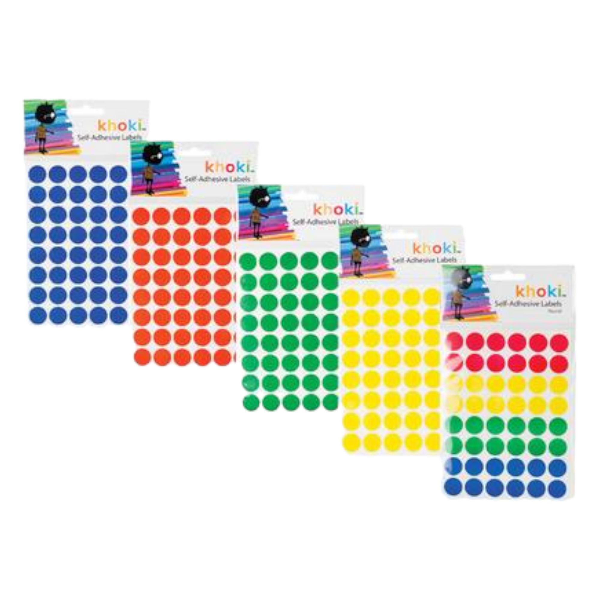 Khoki Self Adhesive Labels Dot Round 40pack