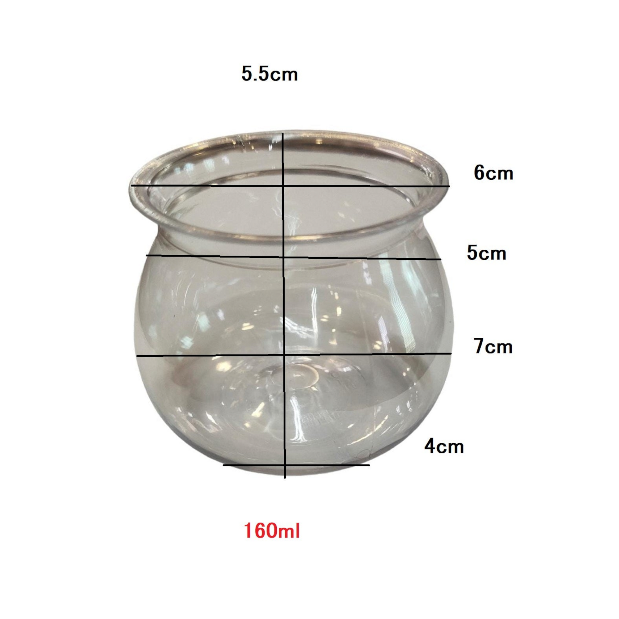 Plastic Dessert Round Jar 160ml Cup Matka Shape 60x61mm 5pack with lid