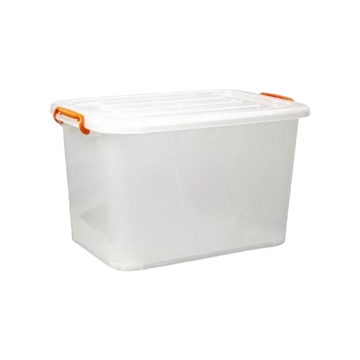 85L Storage Utility Box Clear with Clip Lock Lid & Wheels Nu Ware