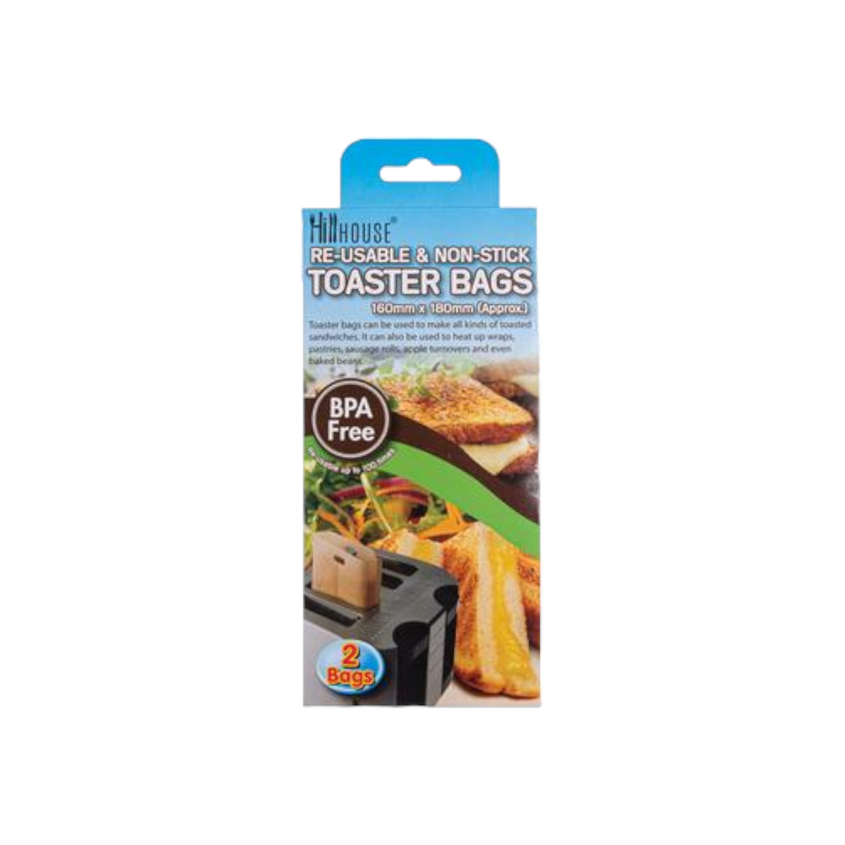 Hillhouse Reusable Non-Stick Food Toaster Bags 2pack