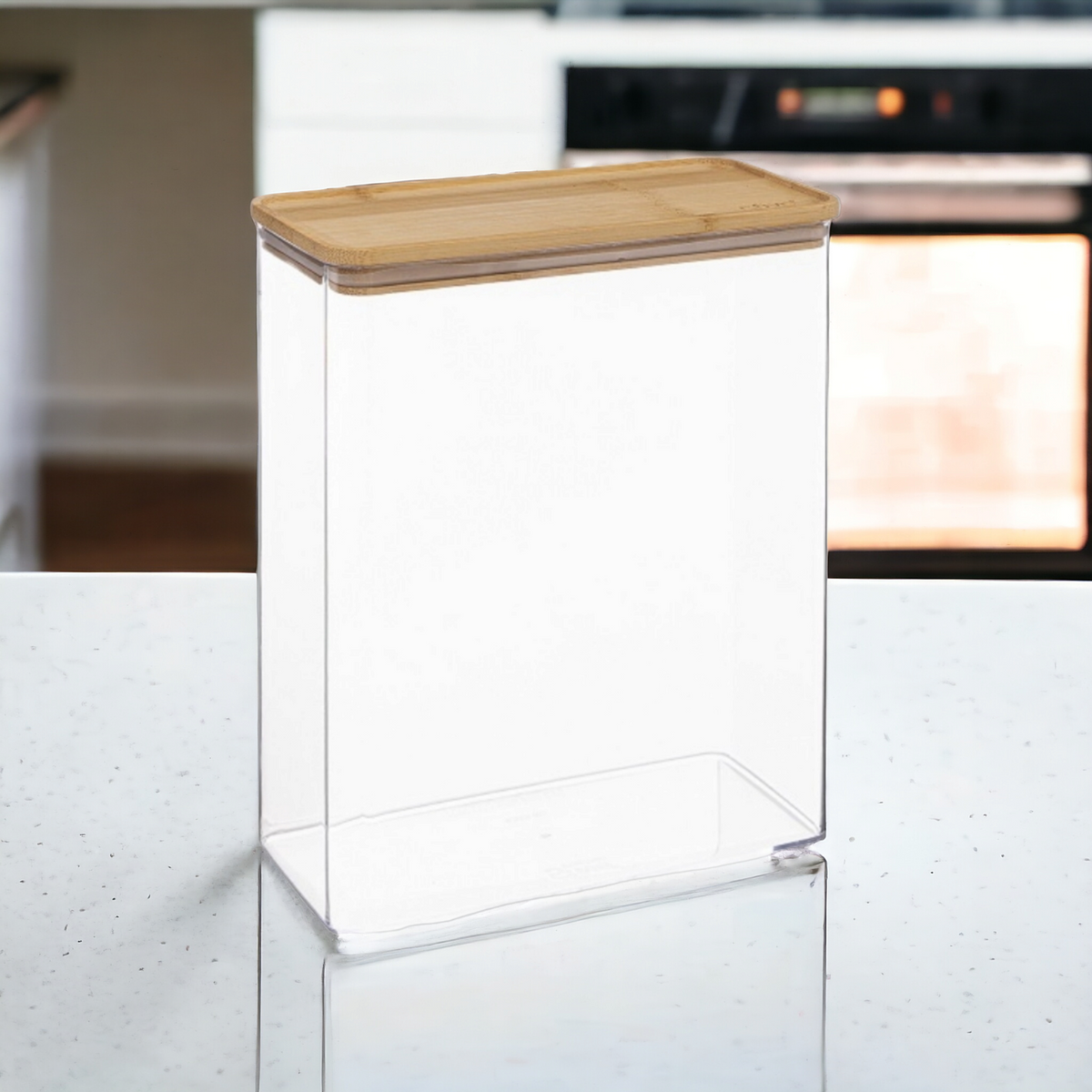 Acrylic Storage Container Rectangular 4.3L with Bamboo Lid