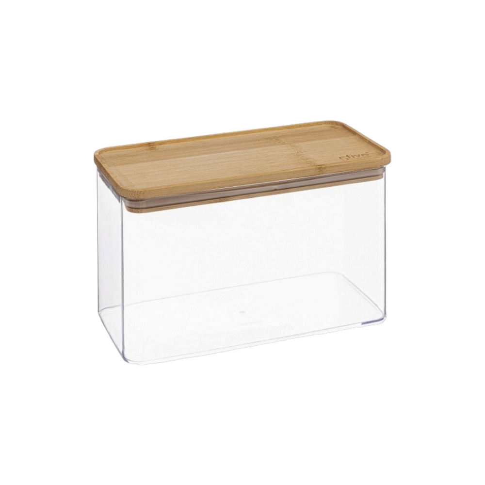 Acrylic Storage Container Rectangular 2L with Bamboo Lid