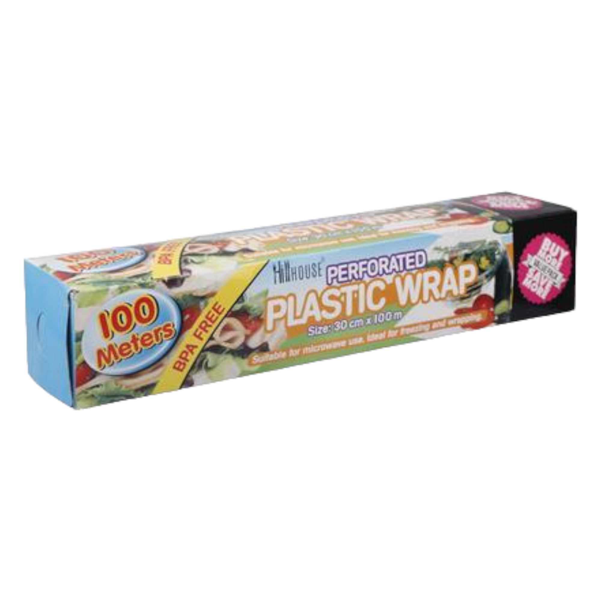 Perforated Plastic Wrap Roll 30cmx100m - Disposable Foilene Separating