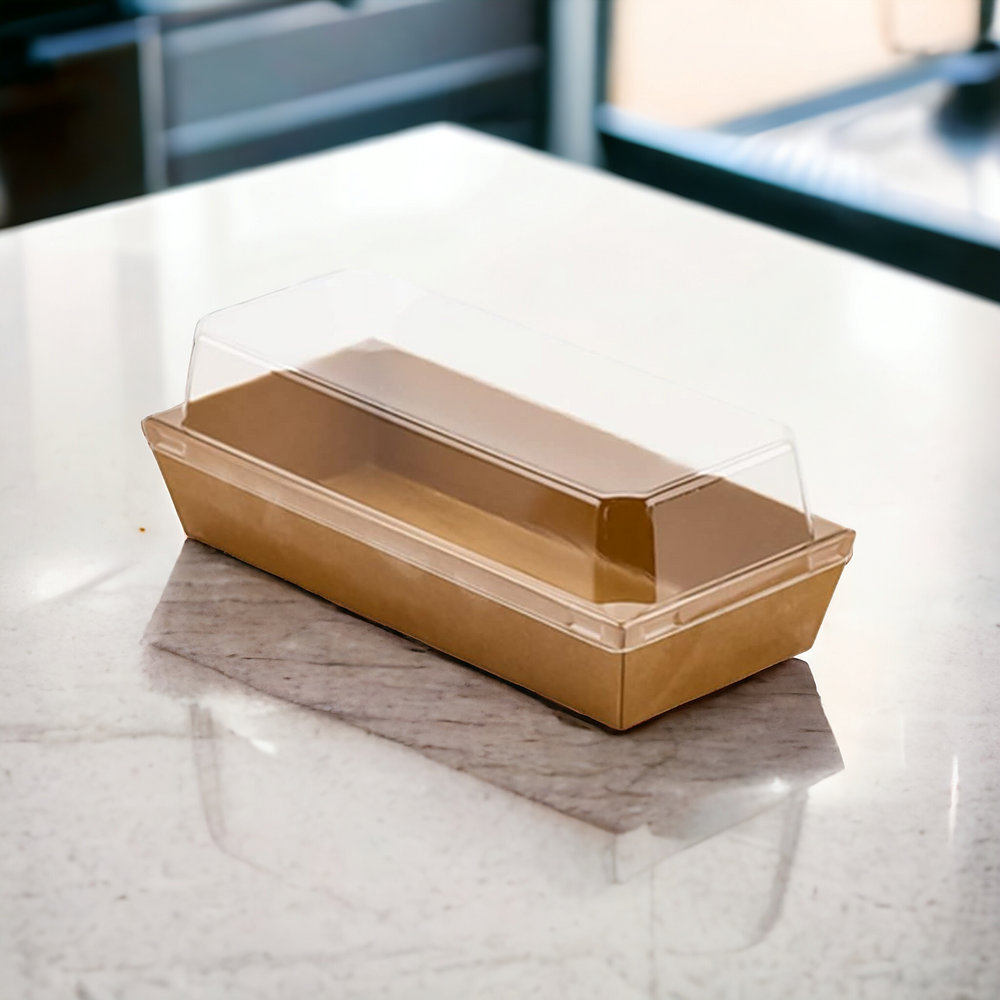 Disposable Take Away Kraft Food Container 17.5x7.5cm 10pack