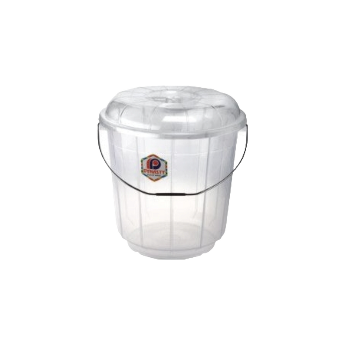 20L Plastic Bucket Transparent with Lid & Steel Handle 120TWL