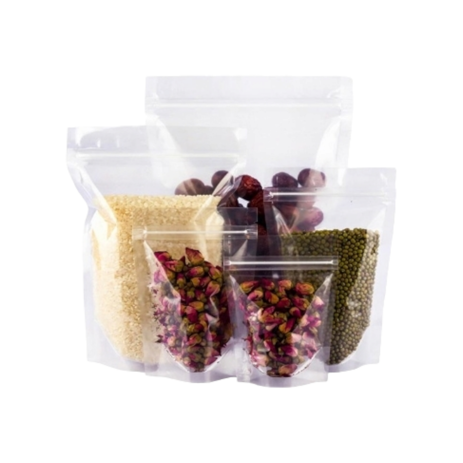 Clear Zip Lock Pouch Resealable Stand-up Bags 18x26+4cm 500g 10pack