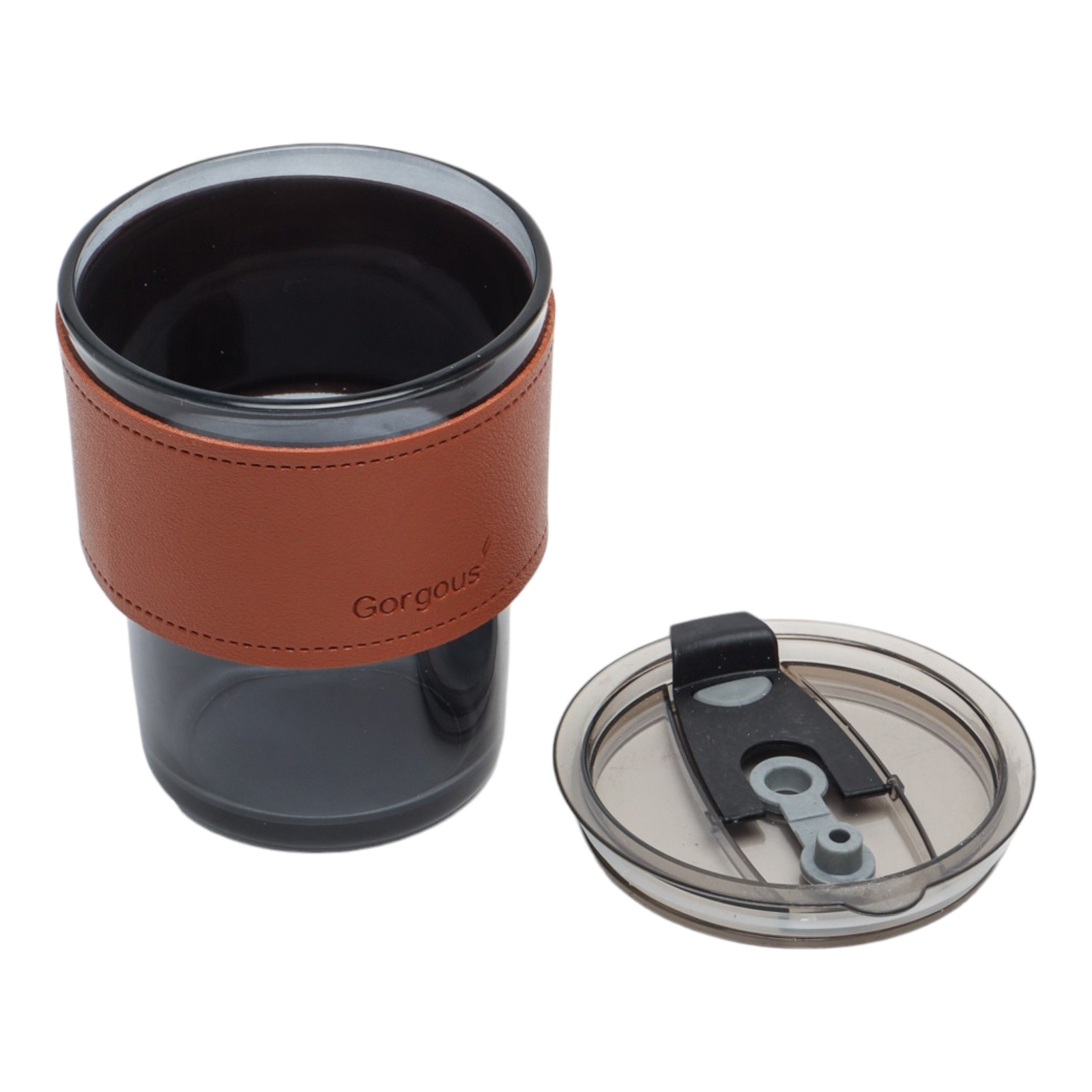 Slub Glass Drinking Cup 400ml Coffee & Juice Tumbler with Straw