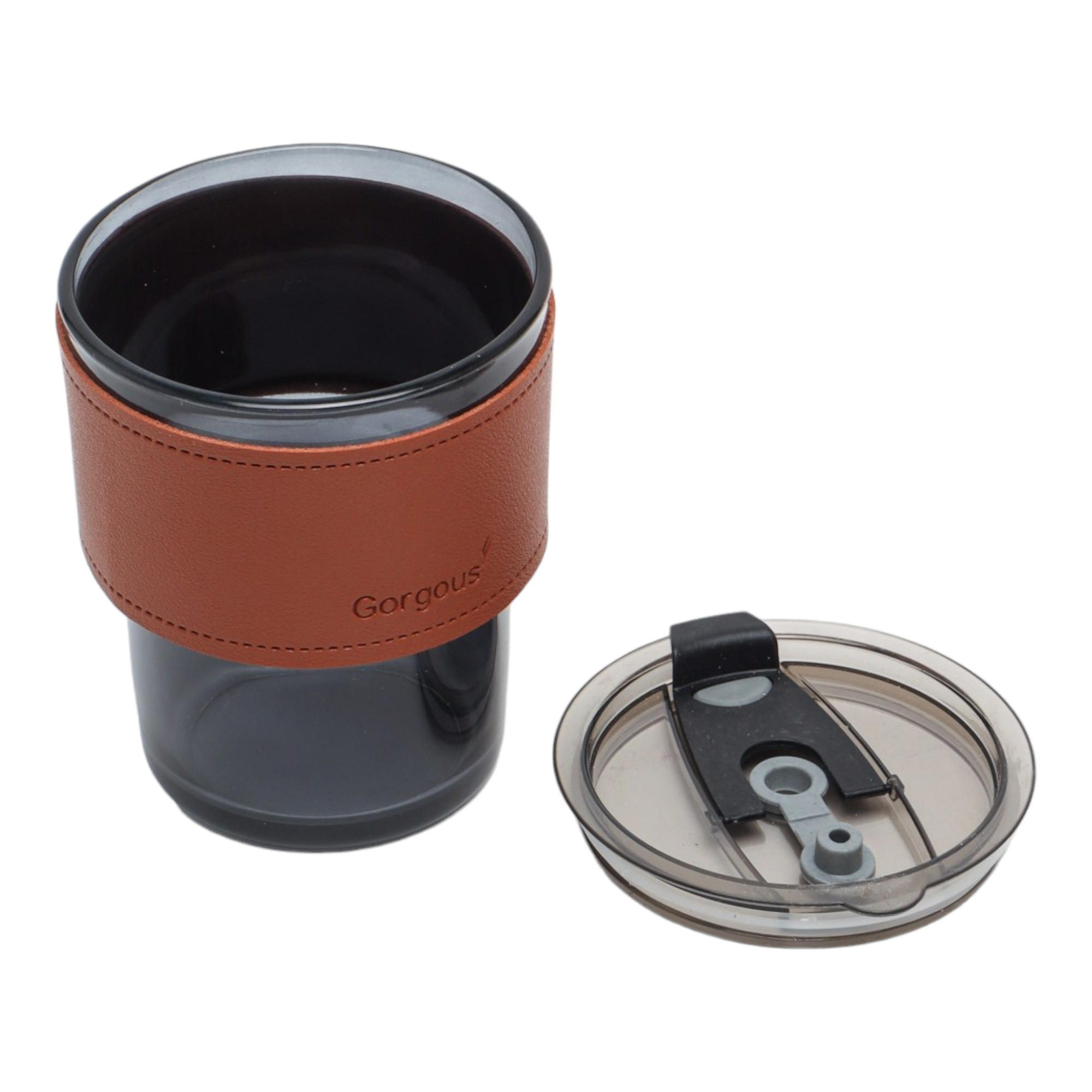 Slub Glass Drinking Cup 400ml Coffee & Juice Tumbler with Straw