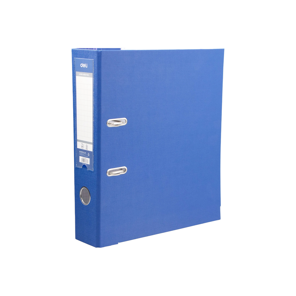 Deli Lever Arch File A4 76mm Half Coated Rado Lock & Metal Protective