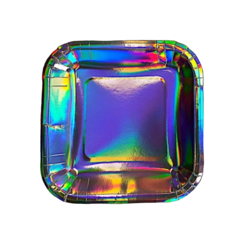 Metallic Party Paper Plate Square 9inch 10pack