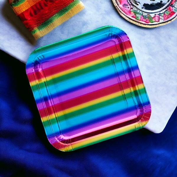 Metallic Party Paper Plate Square 9inch 10pack