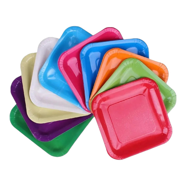 Party Paper Plates Square 7inch 10pack