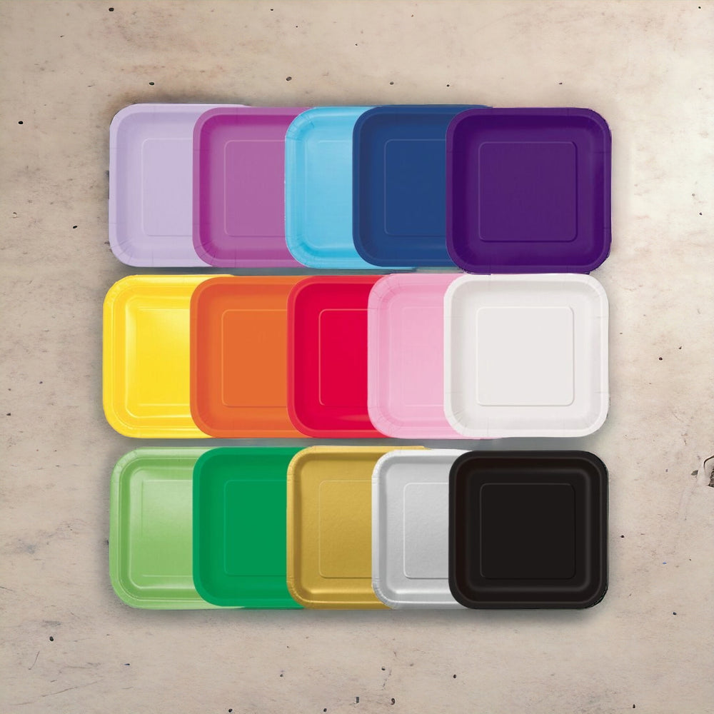 Party Paper Plates Square 7inch 10pack