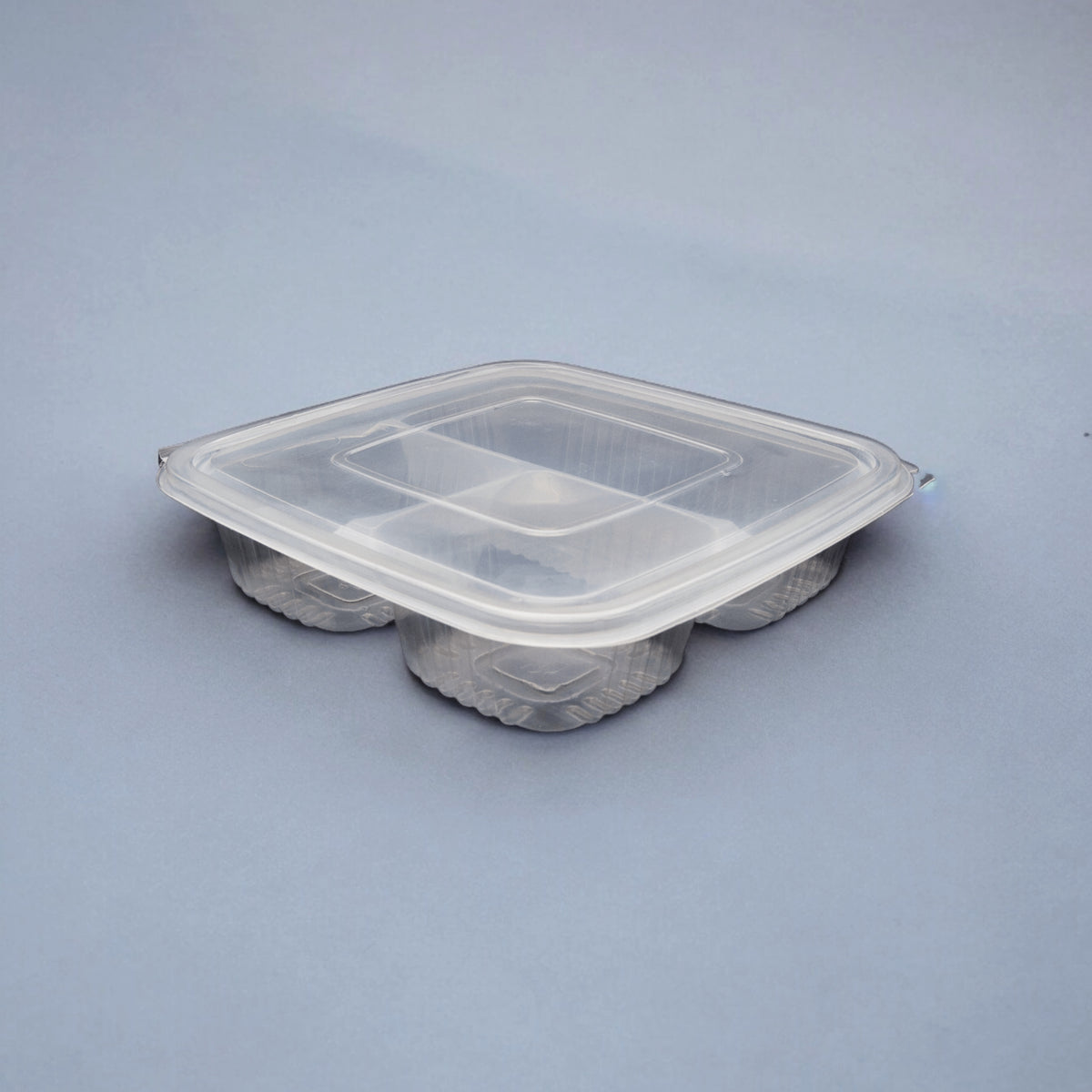 Zibo Lunch Meal Container Tray Clear 3-Compartment Division Disposable