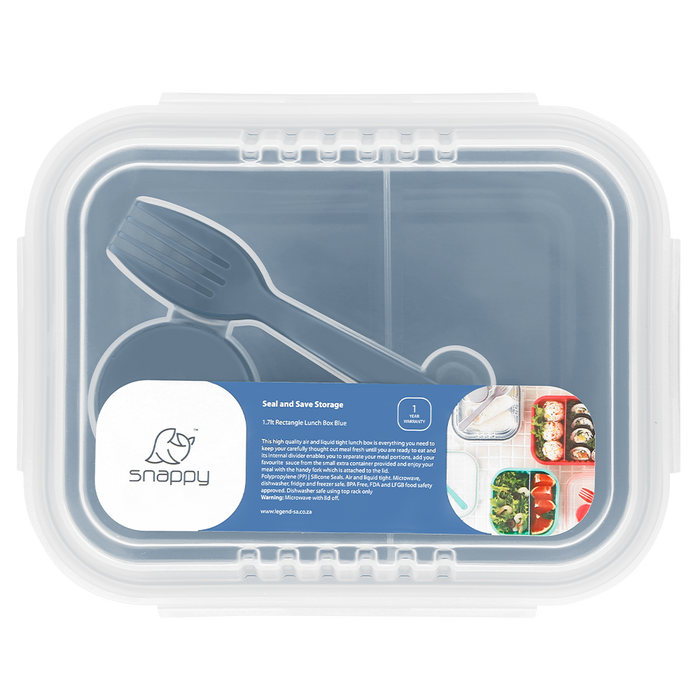1.7L Snappy Lunch Box Rectangle Blue SN-1700B