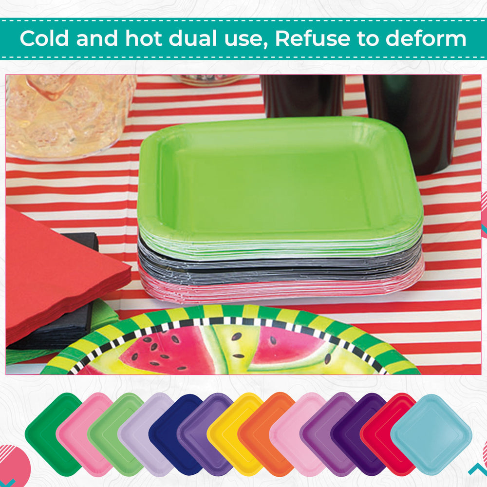 Party Paper Plates Square 7inch 10pack