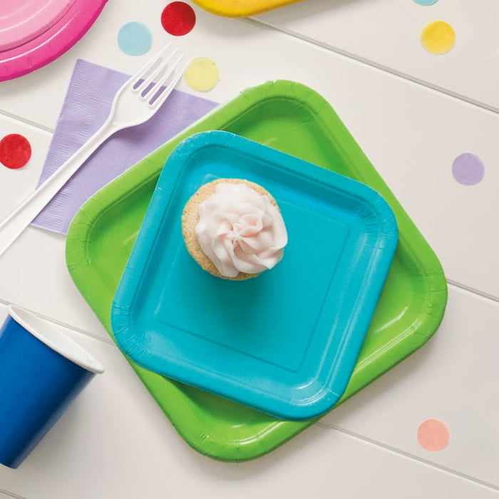 Party Paper Plates Square 7inch 10pack