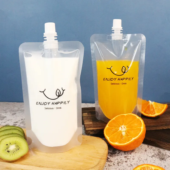 Drinking Pouch Bag Clear with Spout 100mic Resealable Stand-Up Beverag