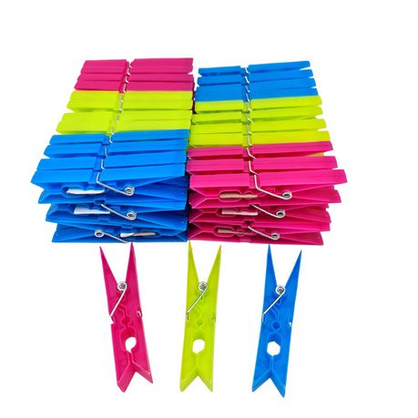 Plastic Clothing Washing Pegs 48pack Assorted Color
