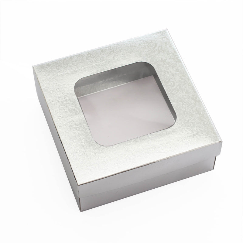 Gift Biscuit Paper Box Silver 12x12cm XPP247-S