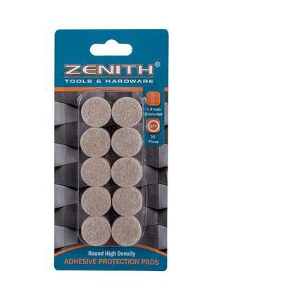 Zenith Protection Pads Brown 2.5cm Round 20pcs