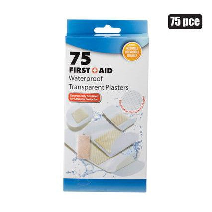 Firstaid Plaster Trans 75 Pack Assorted Size