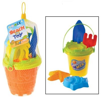Plastic Beach Set 6pcs in Bucket