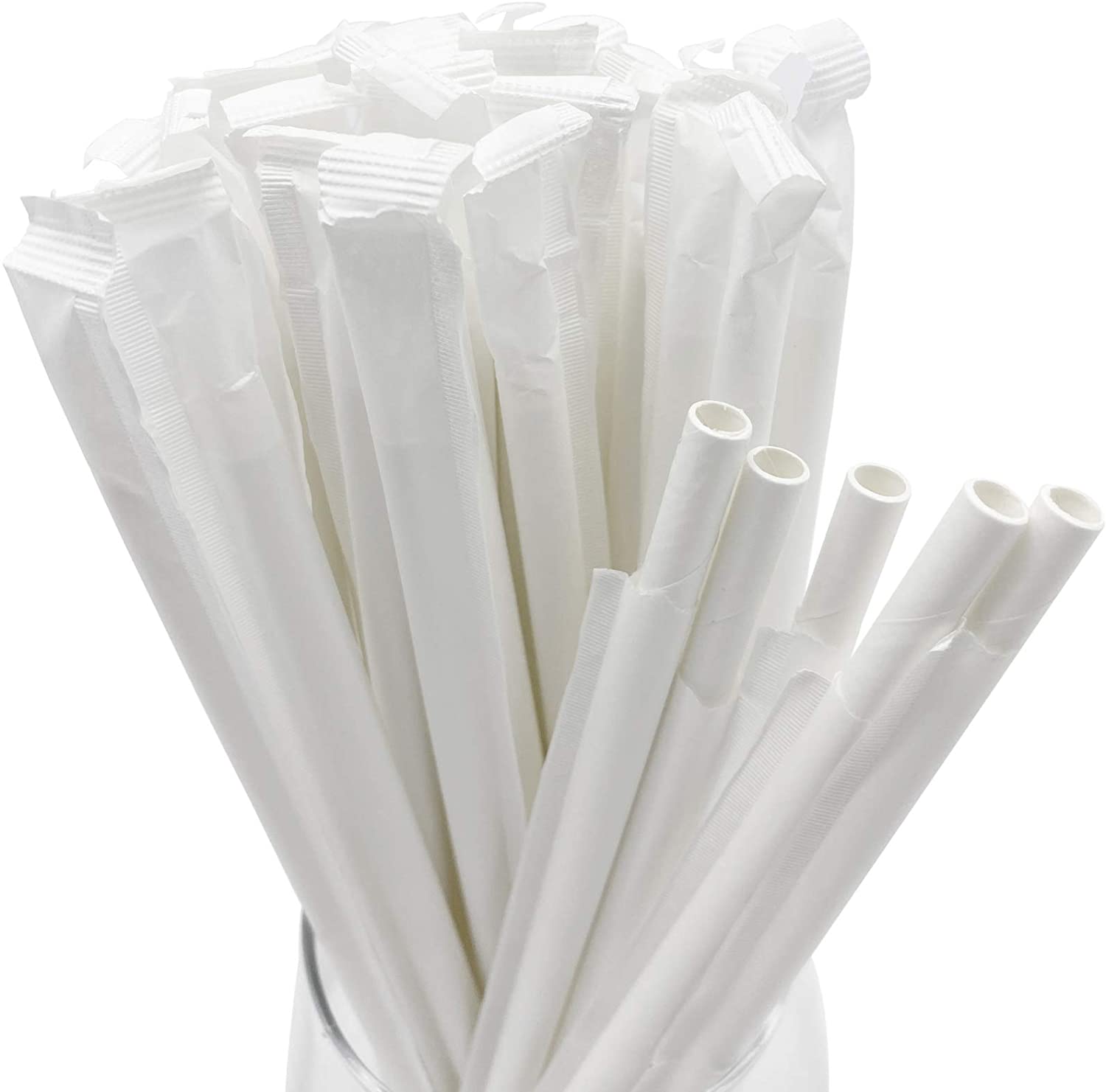 Paper Straw 6mm Wrapped 50pcs