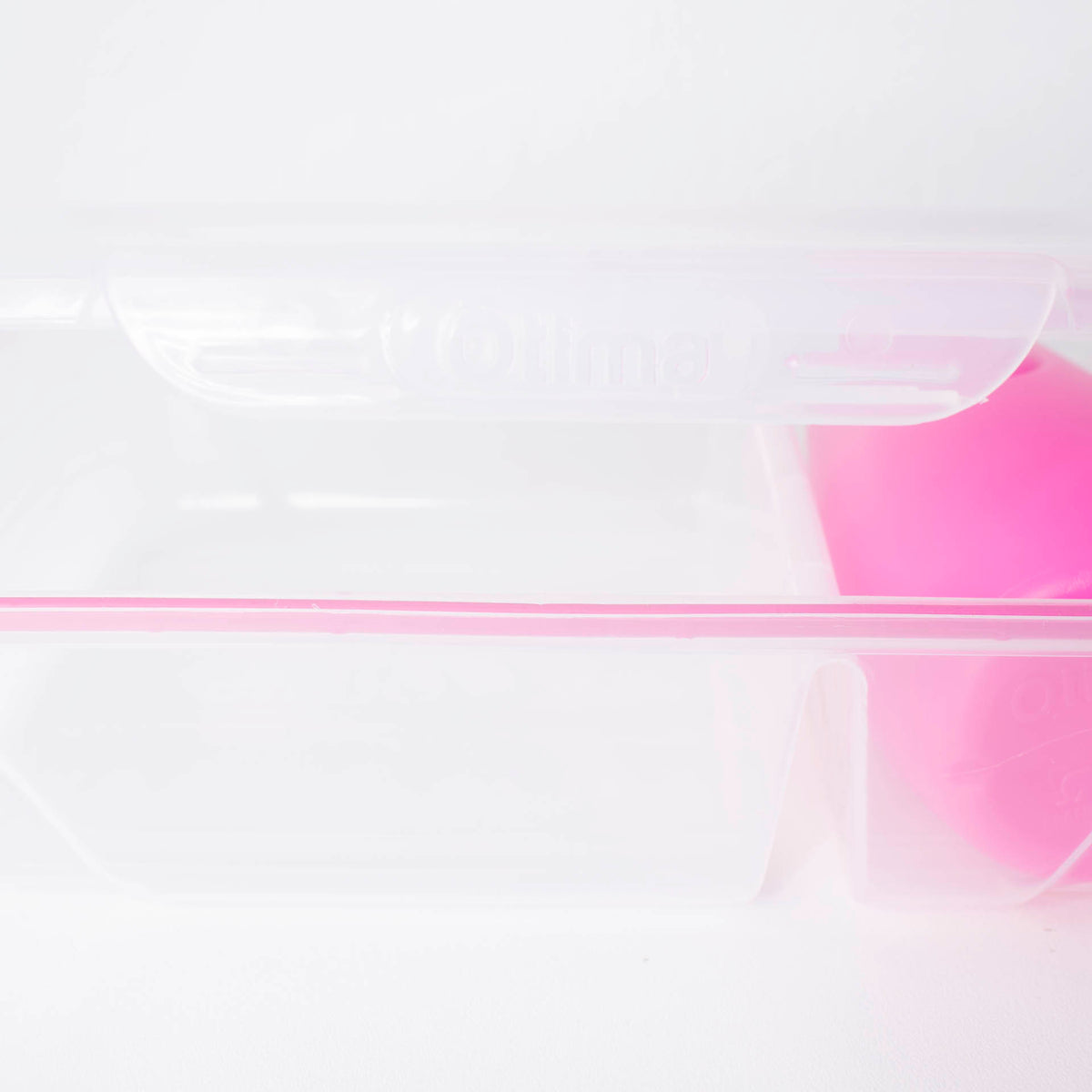 Otima Plastic Lunch Box Flip-Top Division Clear 1.9L with Bottle 330ml