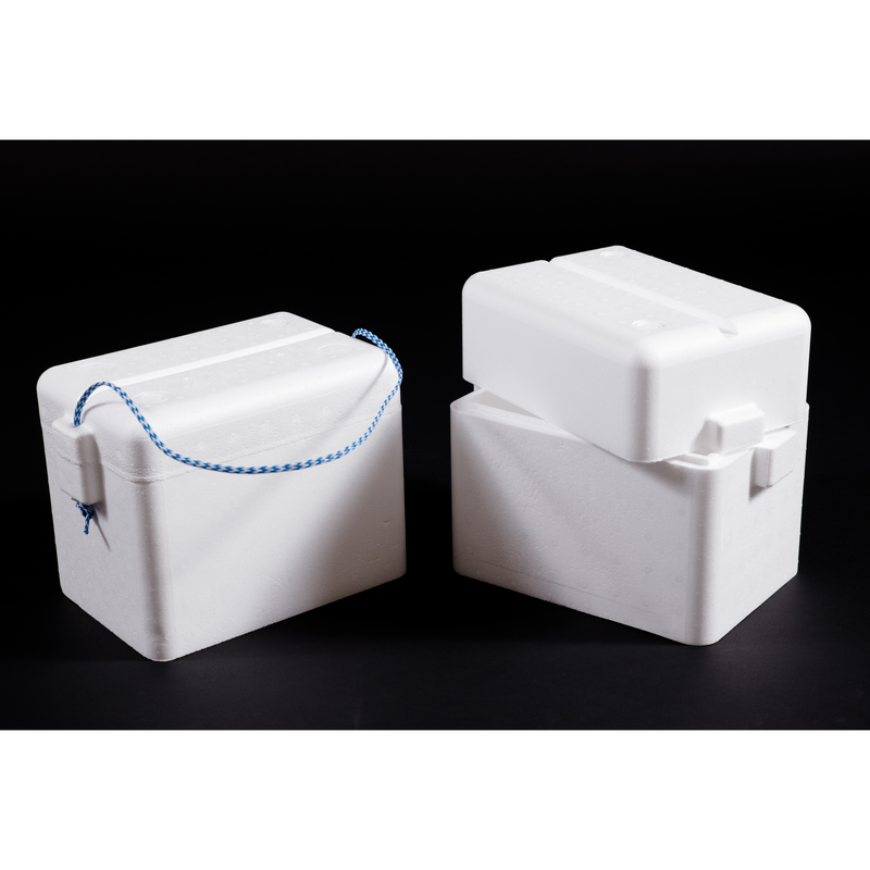 Polystyrene Cooler Box Deep with Rope Thermal Storage Box - Fits 6 Pac