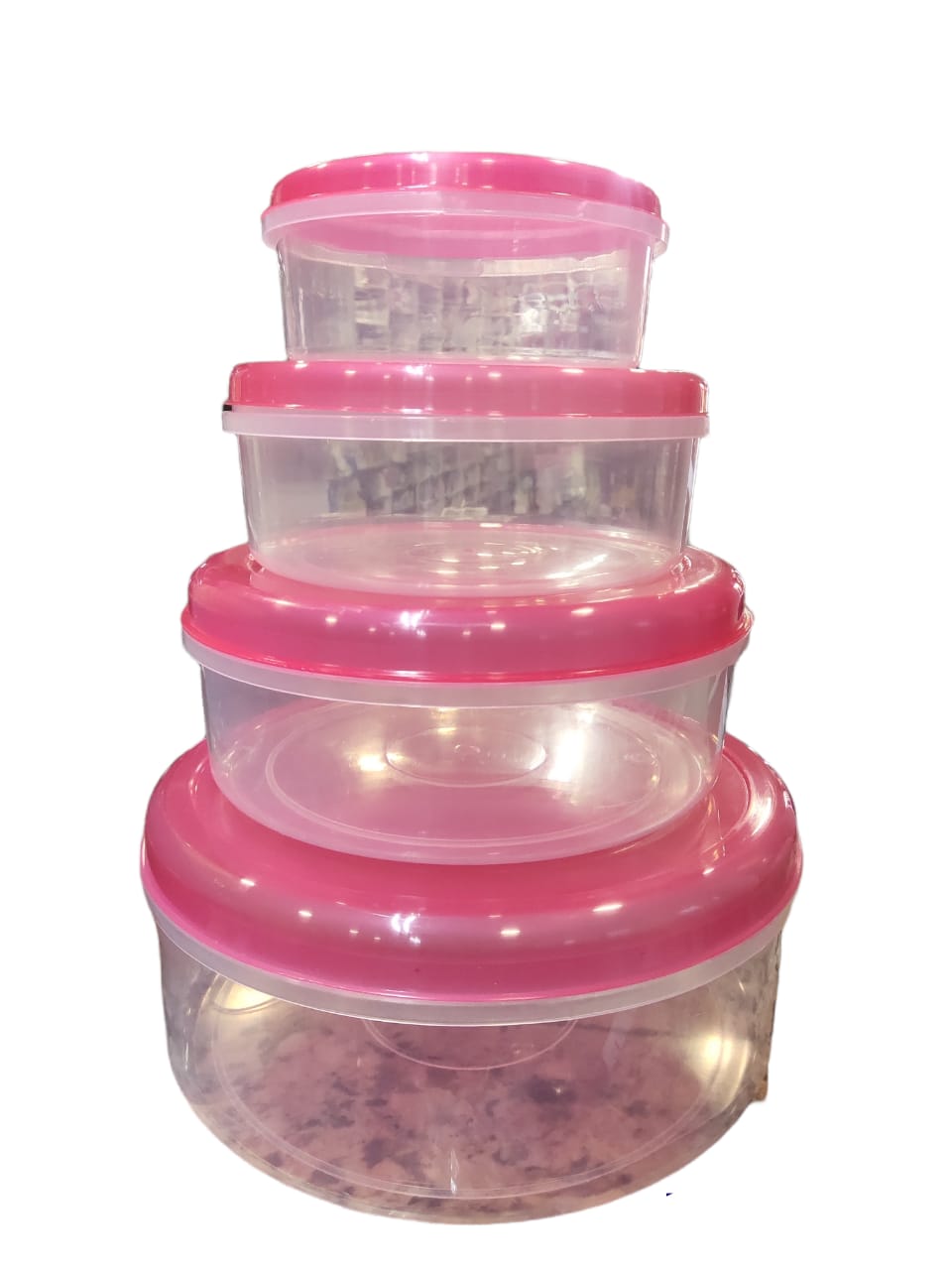 Elite Plastic Storage Round Container 4 Pack 4PSCS