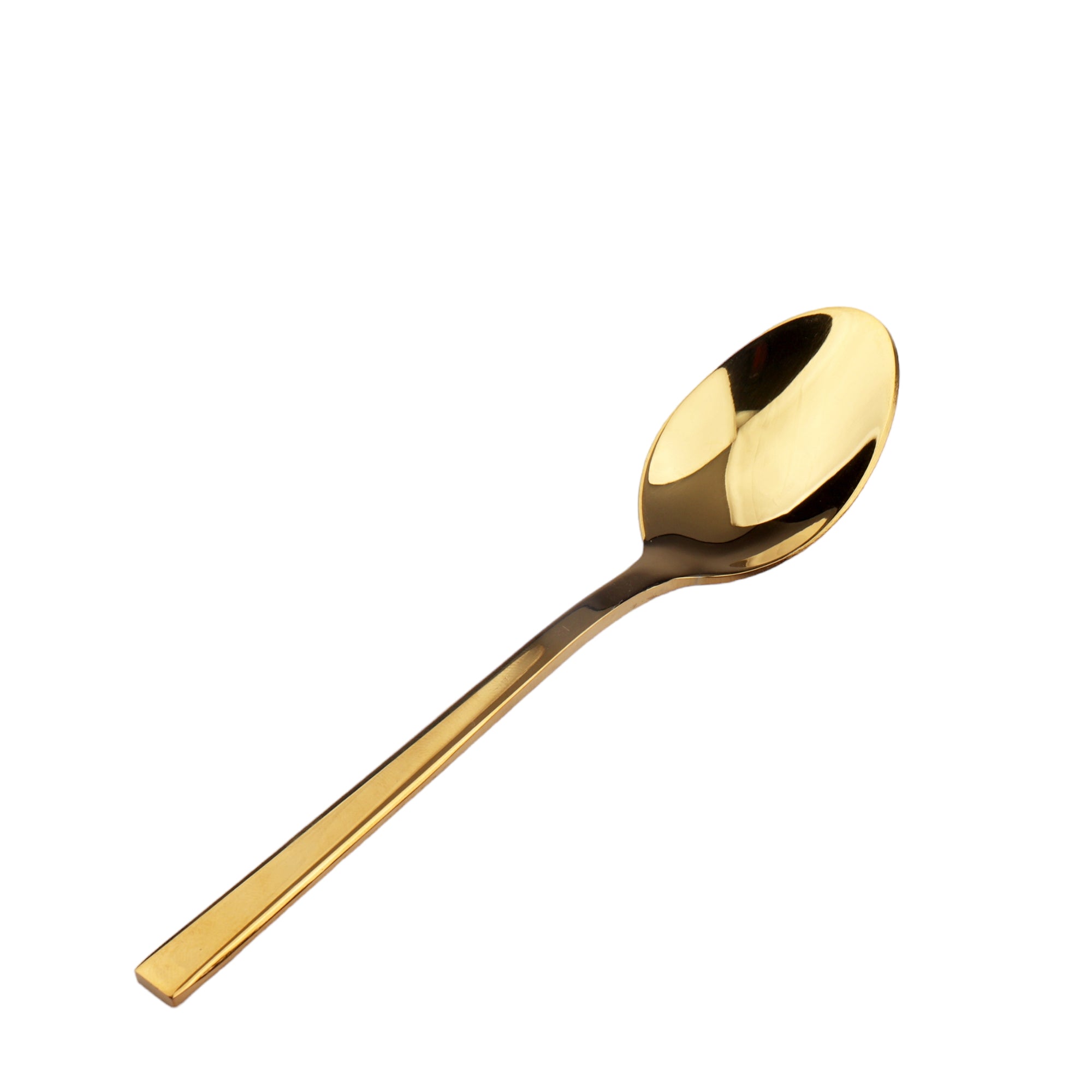 Stainless Steel Teaspoon 6Pcs Square Gold Handle Colour