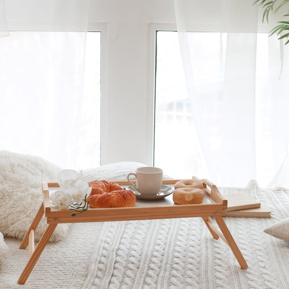 Wooden Bed Breakfast Stand Tray Table Edu Desk